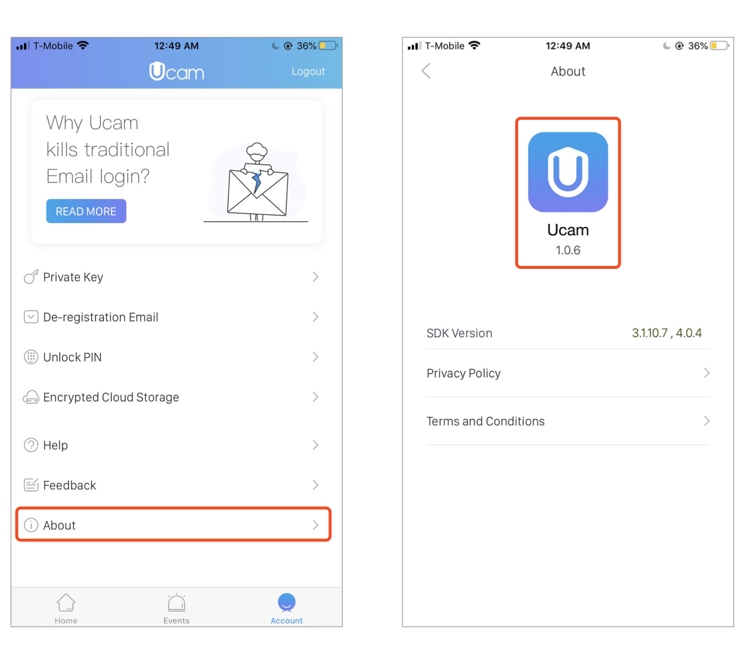 Upgrade Ucam app – Ucam - Private Home Camera